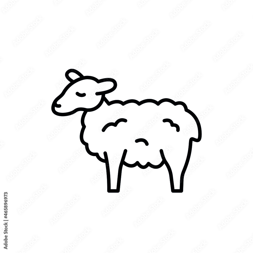 Sheep icon vector illustration. Lamb outline symbol. Wool production ...