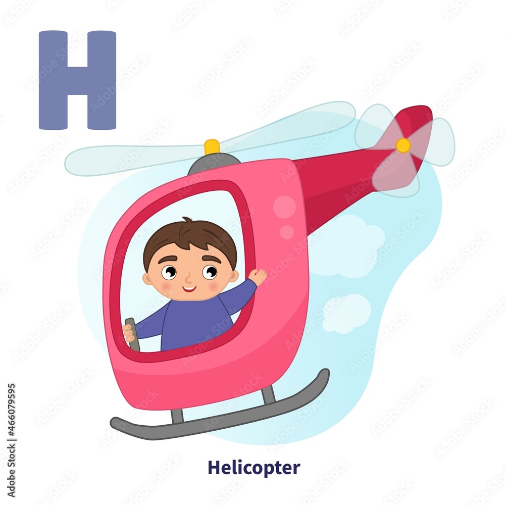 English alphabet with cartoon cute children illustrations. Kids ...