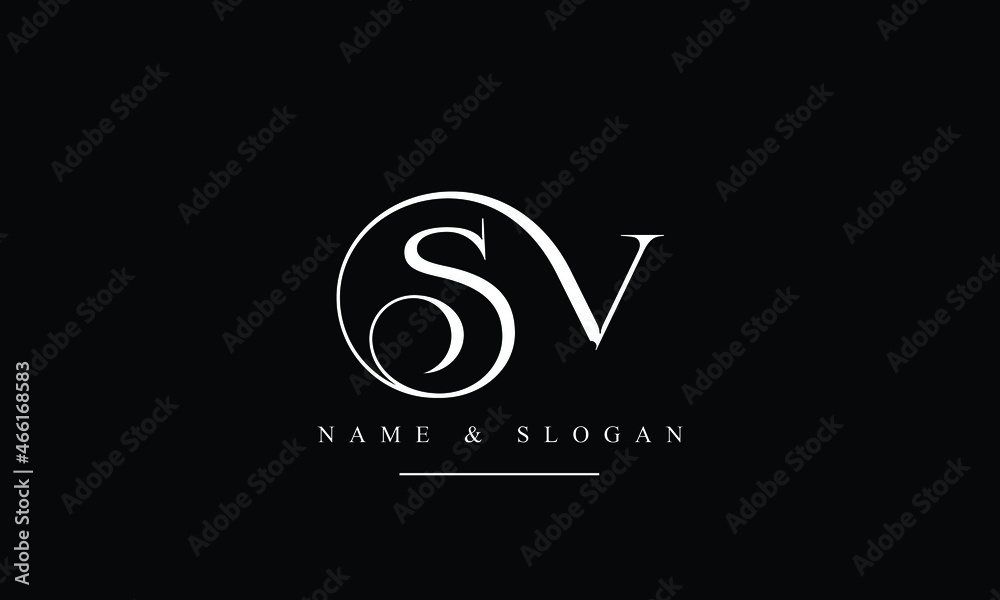 SV, VS, S, V abstract letters logo monogram Stock Vector | Adobe Stock