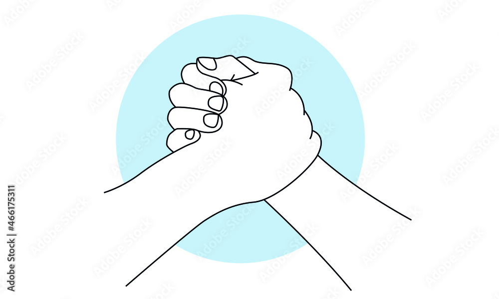 Peace line art concept. Friendly handshake. No racism, no war. Symbol ...