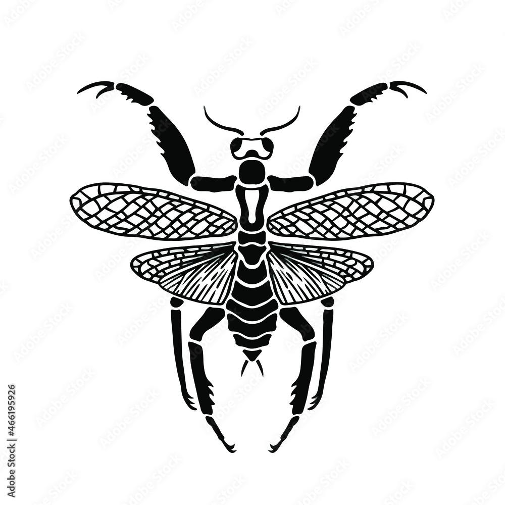 Praying Mantis Logo Symbol. Stencil Design. Tattoo Vector Illustration ...