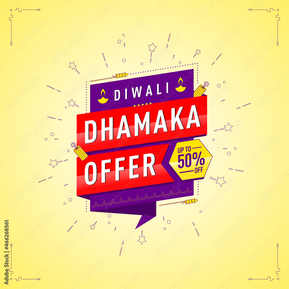 Diwali Dhamaka sale Offer, Template, Banner, Logo Design, Icon, Poster ...