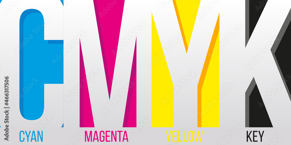 CMYK color model. Cyan, Magenta, Yellow and Key Stock Vector | Adobe Stock
