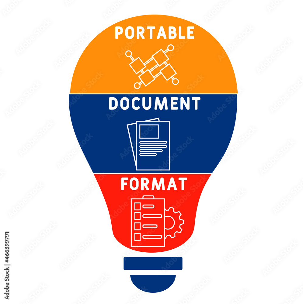 PDF - Portable Document Format acronym. business concept background ...