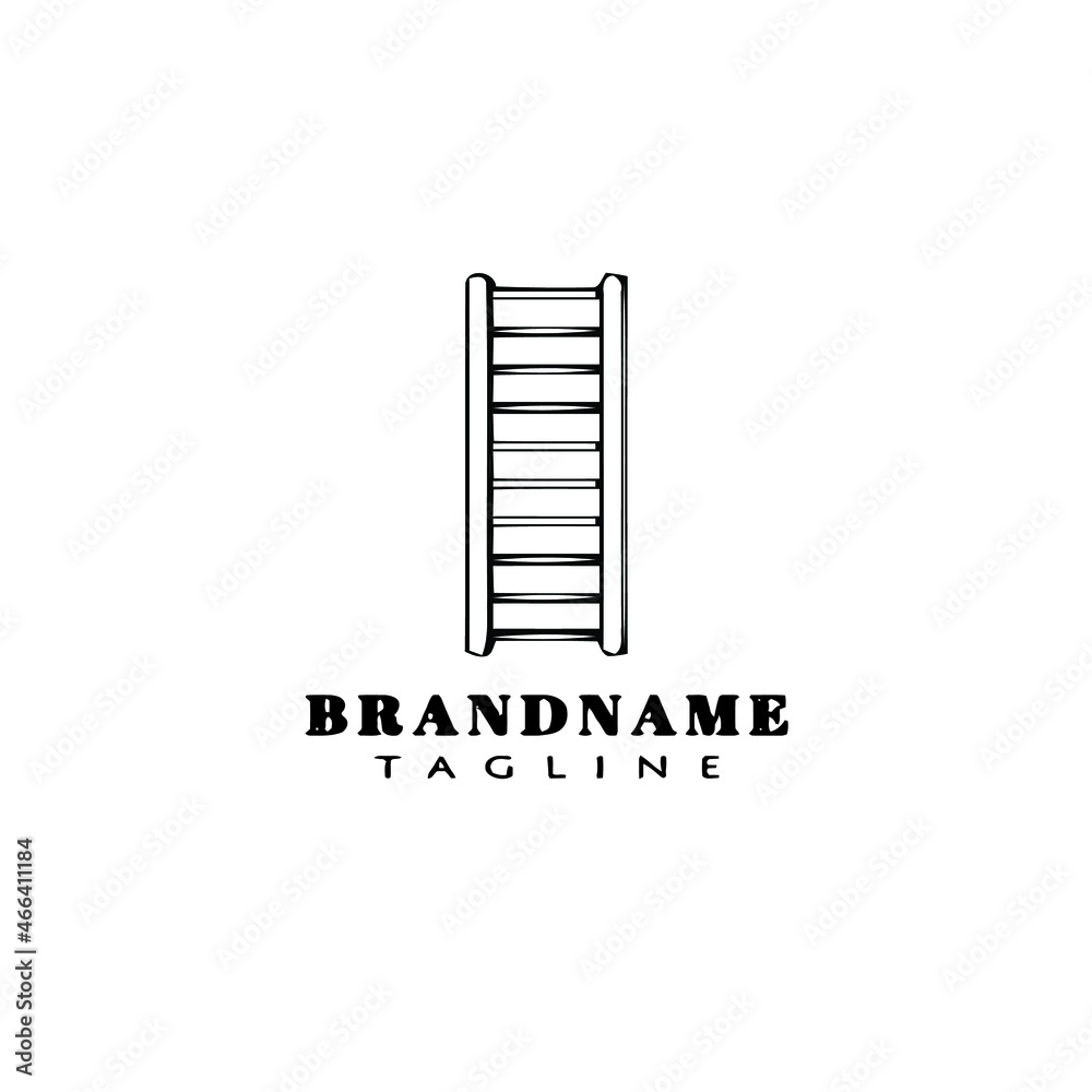 cute wooden ladder logo cartoon icon design template black isolated ...