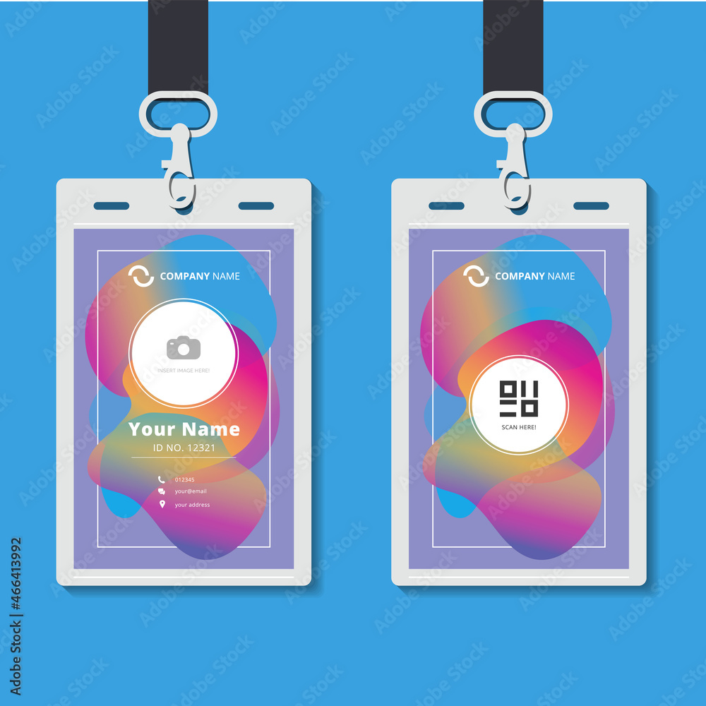 professional corporate id card template, colorful id card design with ...