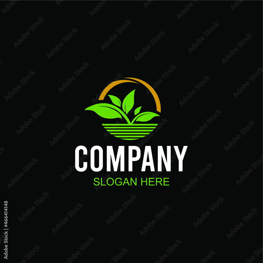 agriculture logo. crop farm vector illustration image and semicircle ...