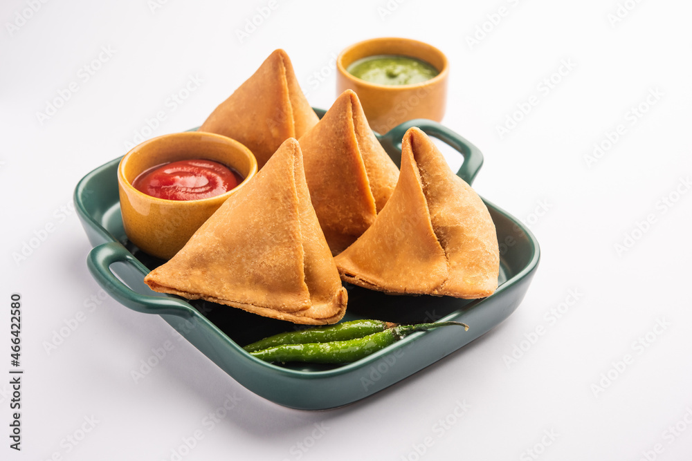 Punjabi Veg samosa snack Stock Photo | Adobe Stock
