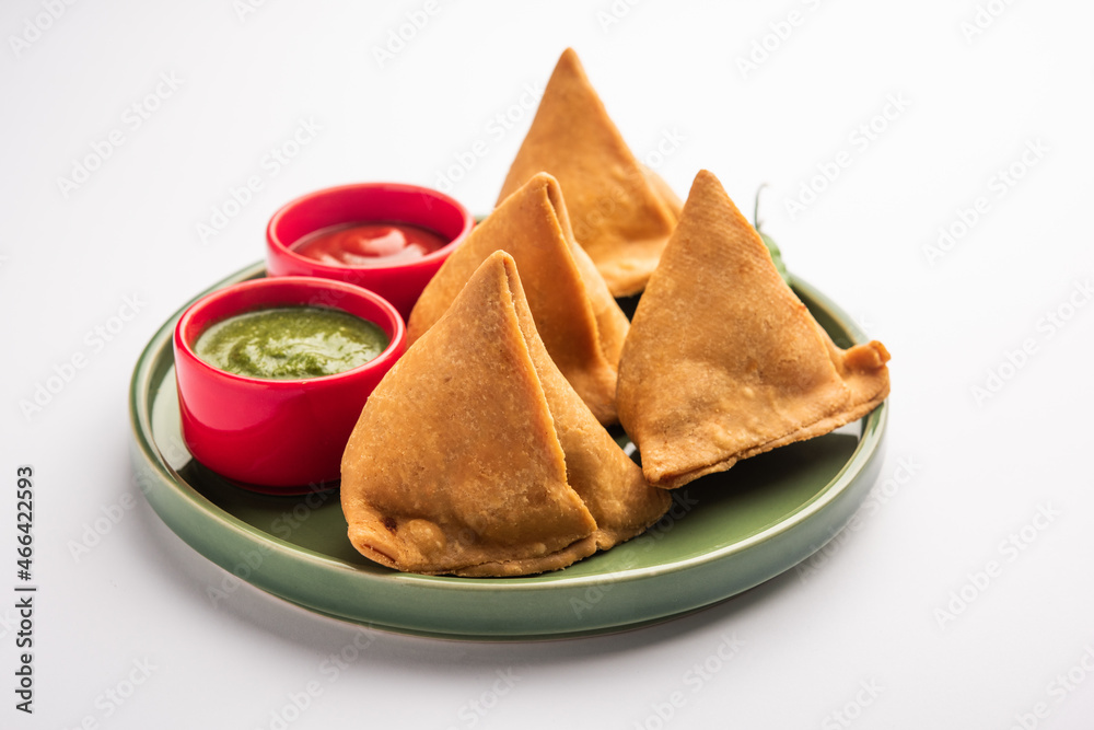 Punjabi Veg samosa snack Stock Photo | Adobe Stock