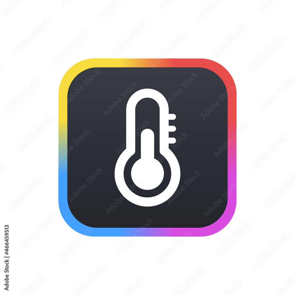 Temperature - App Icon Button Stock Vector | Adobe Stock