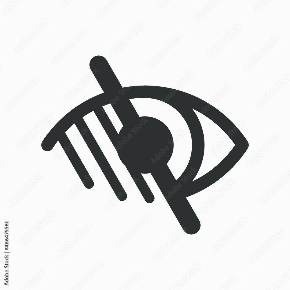 Blind people icon isolated on white background. No or low vision sign ...
