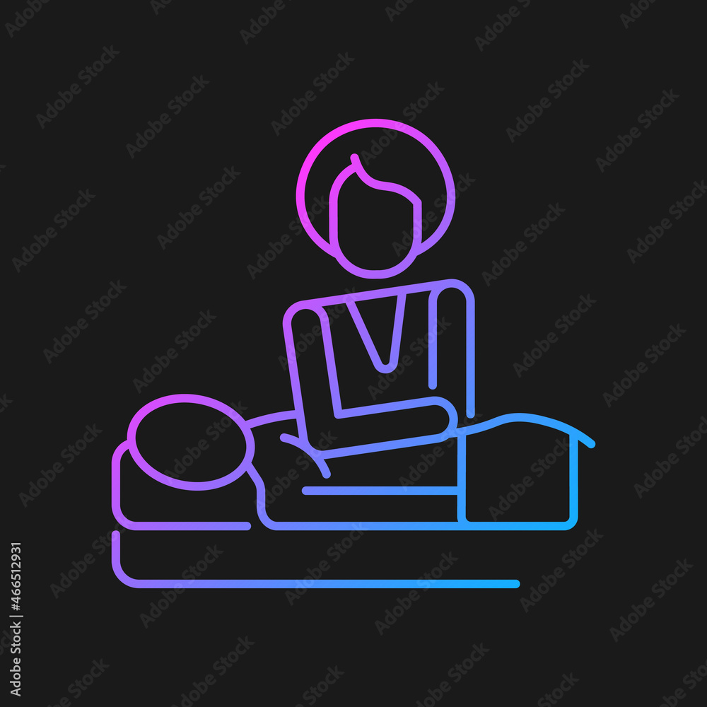 Stock-Vektorgrafik „Deep tissue massage gradient vector icon for dark theme. Musculoskeletal ...