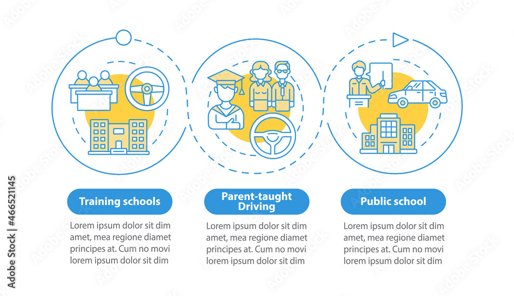 Driving school for teenagers vector infographic template. Presentation ...