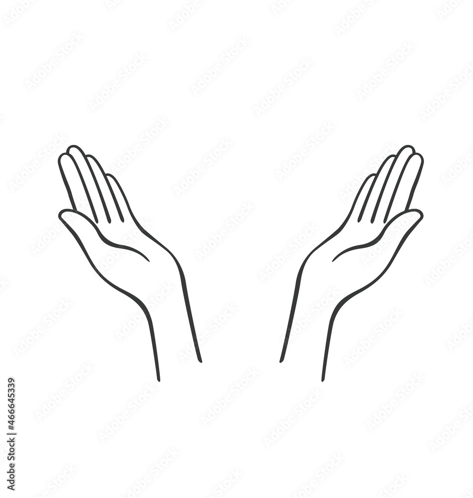 simple open hands outline Stock Vector | Adobe Stock