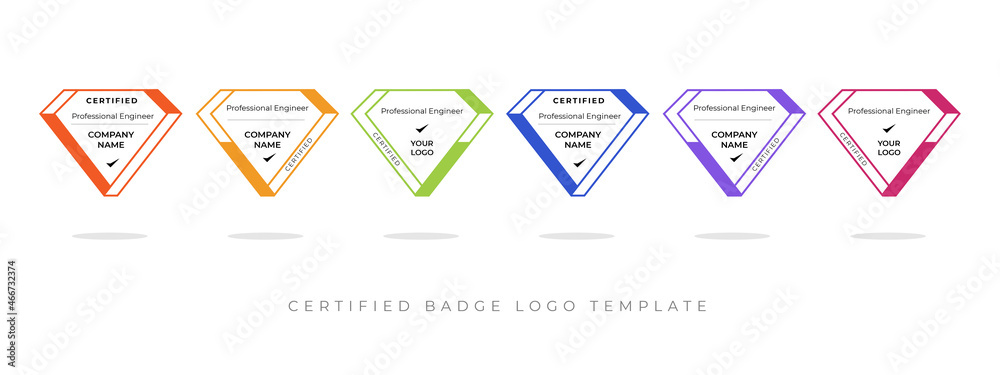 Certified badge logo design diamond shape for company training badge ...