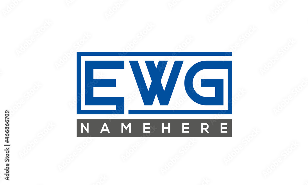 EWG Letters Logo With Rectangle Logo Vector Stock Vector | Adobe Stock