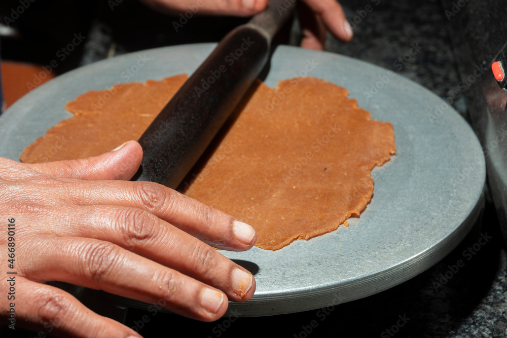 Homemade preparation of shankarpali a diamond shaped Traditional indian ...