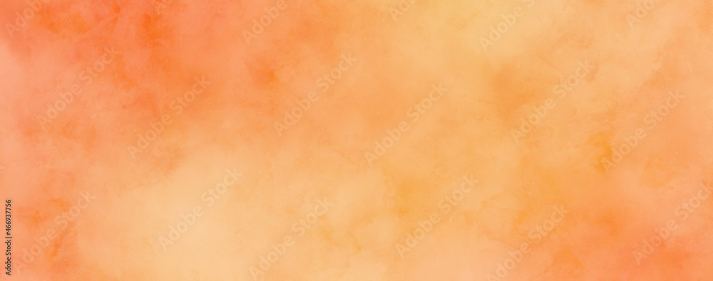 Coral Orange background with soft watercolor paint wash and faded ...