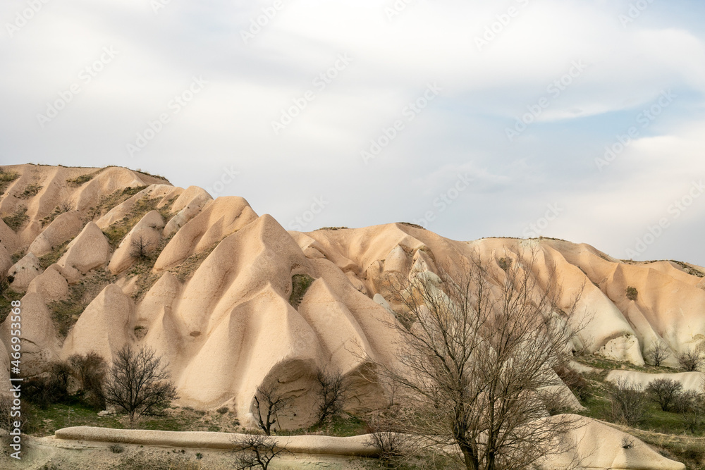 Cappadocia Turkey. Houses of local residents, dug in the sandy rocks ...