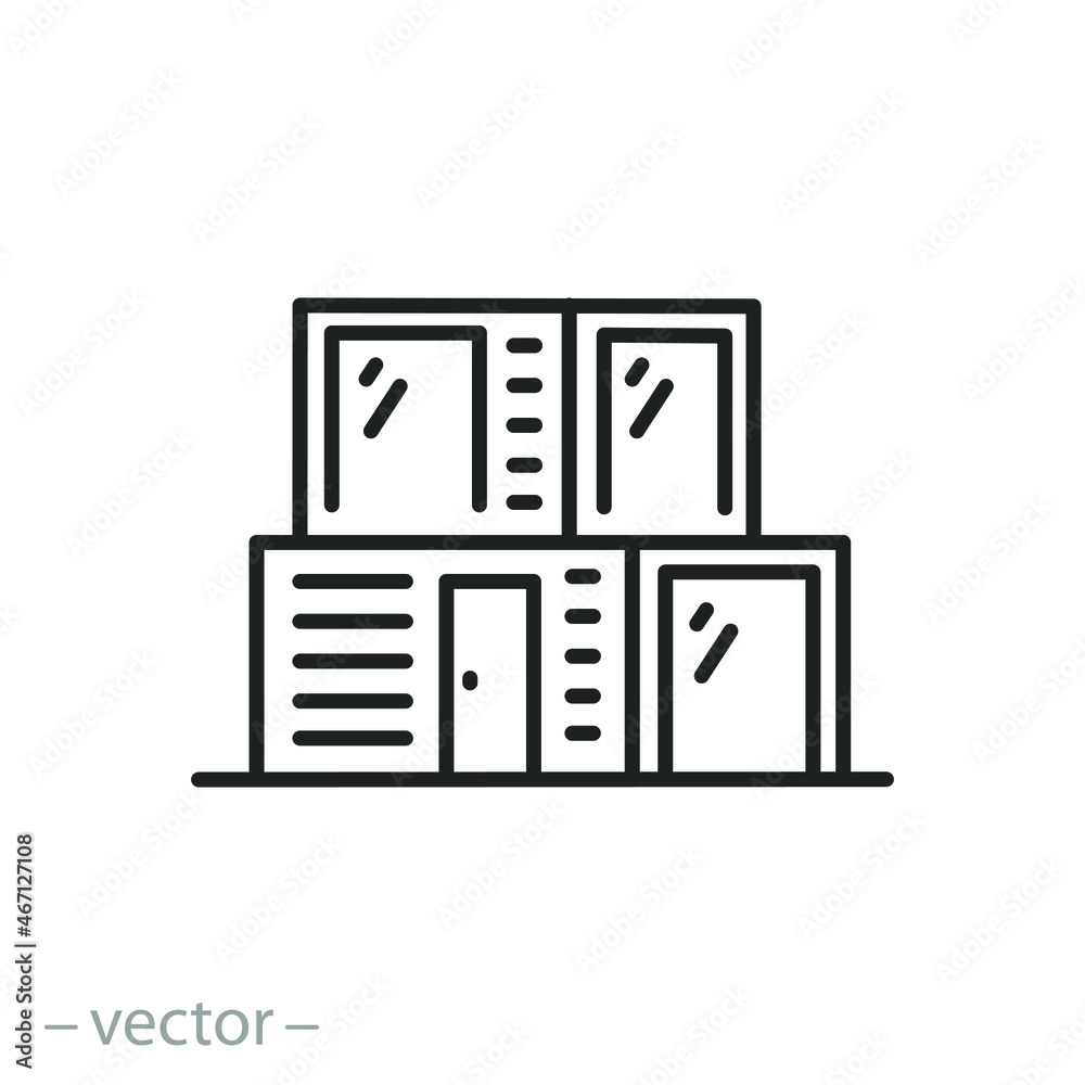 Vector de Stock modular container house icon, prefabricated engineering ...