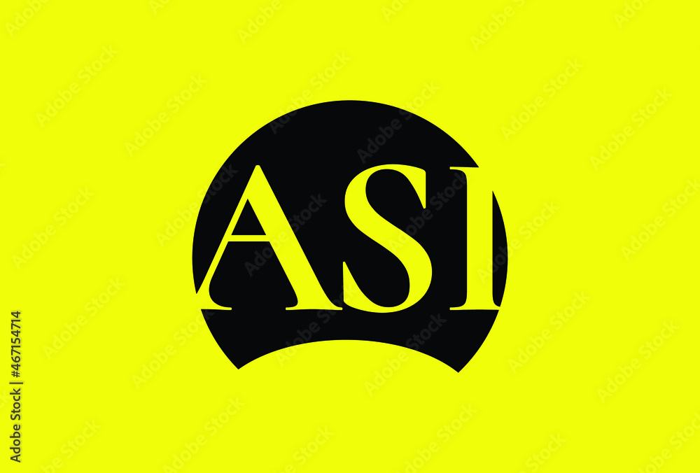 ASI letter logo and icon design template Stock Vector | Adobe Stock