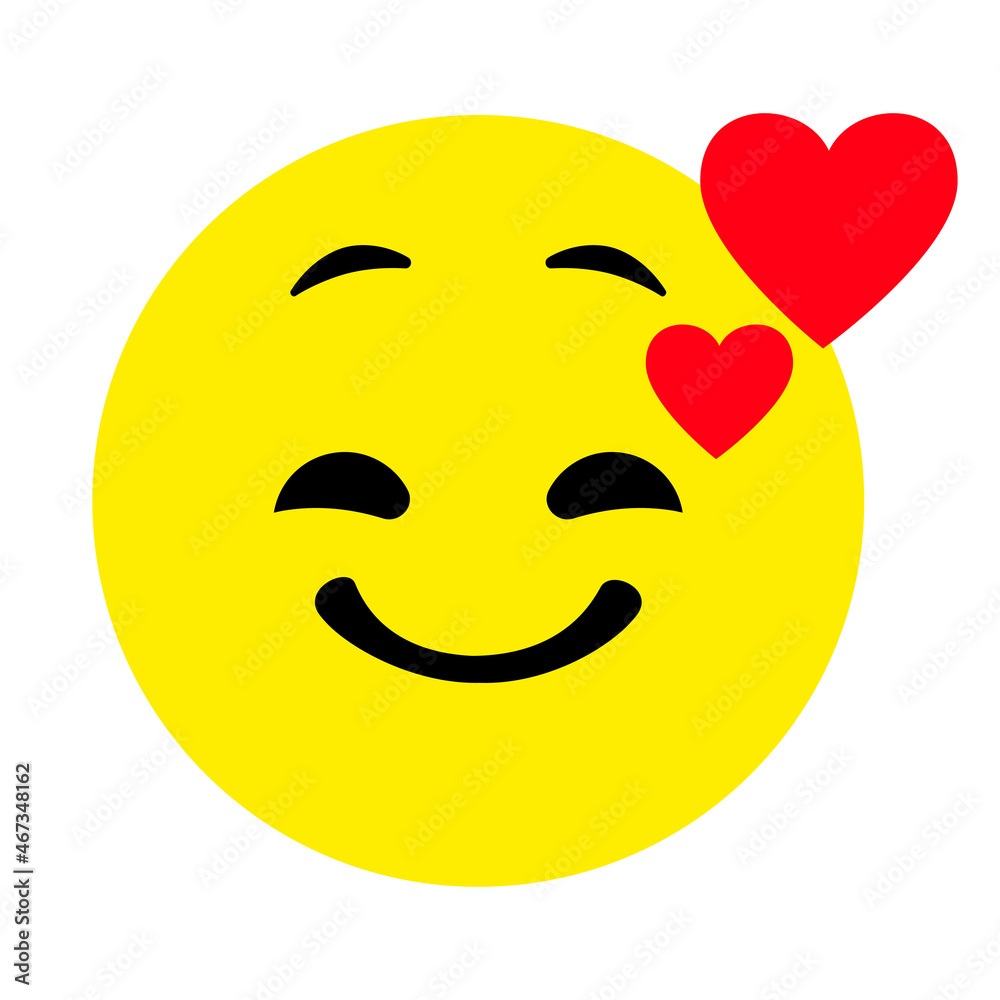 Smiley face with heart. Emoji icon vector. Emoticon sign. Positive ...