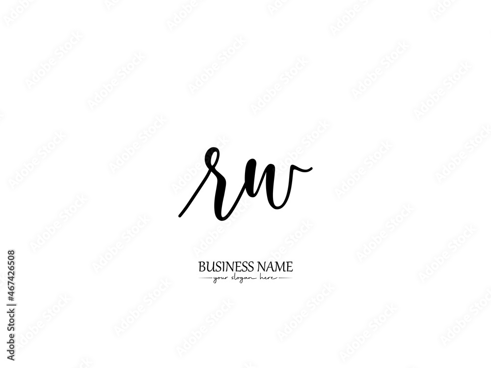 initial RW Logo, Signature RW r e Letter Logo Icon Design For For Your ...