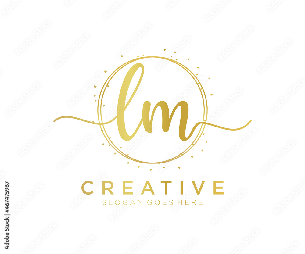 Initial LM feminine logo. Usable for Nature, Salon, Spa, Cosmetic and ...