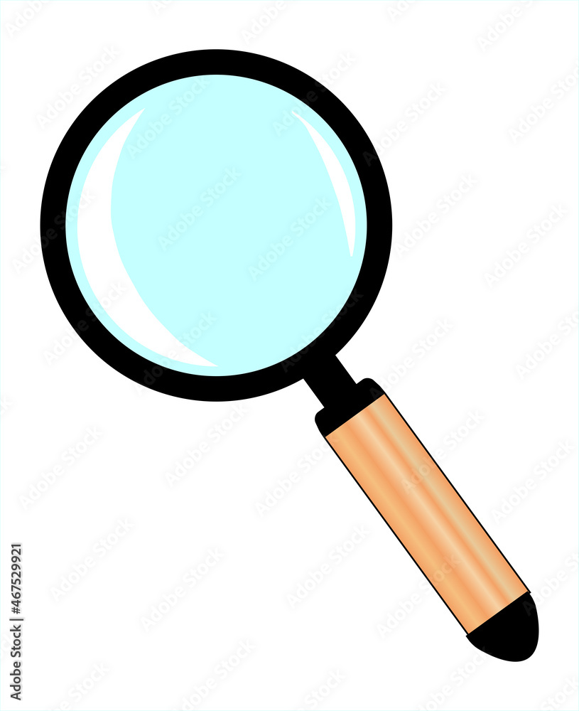 Cartoon Style Magnifying Glass Stock Vector | Adobe Stock