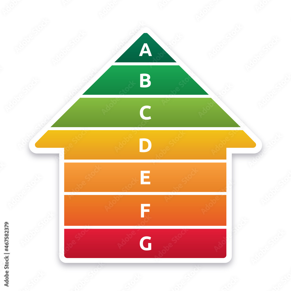 Energy Performance Certificate with house - Vector image of an energy ...