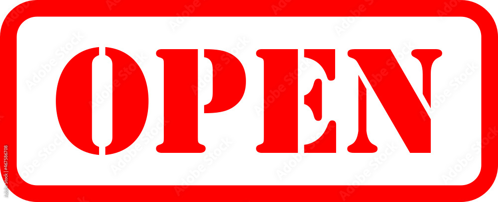 Open red stamp vector isolated with transparent background, stencil ...