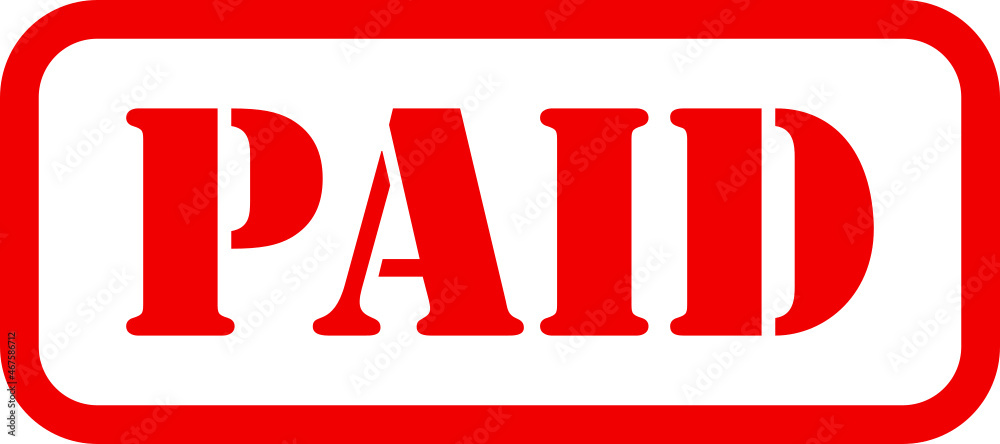 Paid red rubber stamp graphic design vector, stencil business ...