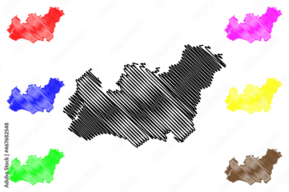 Anand district (Gujarat State, Republic of India) map vector ...