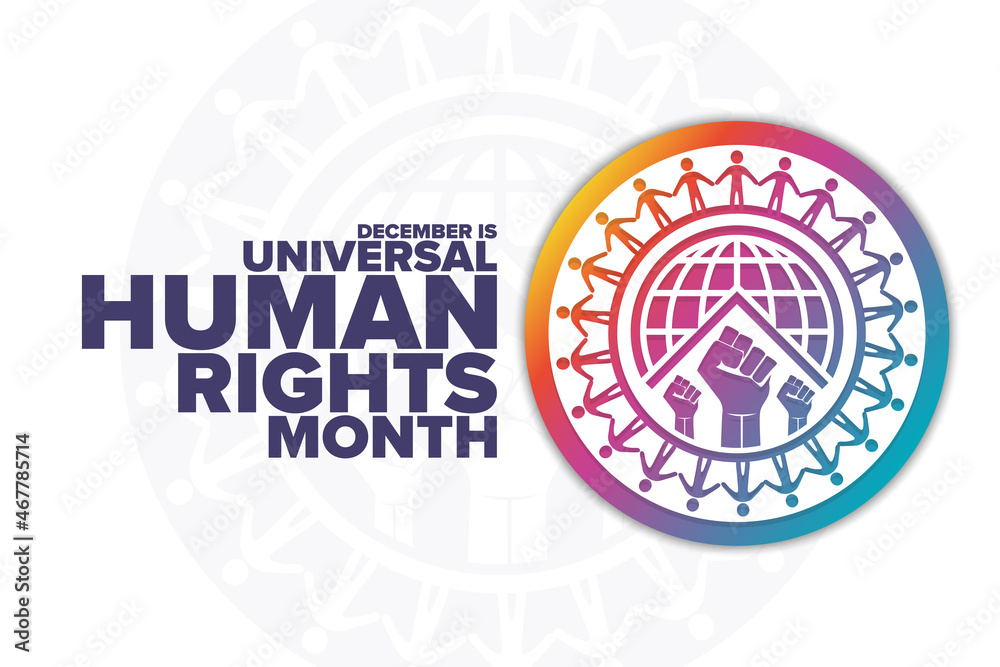 December is Universal Human Rights Month. Holiday concept. Template for ...
