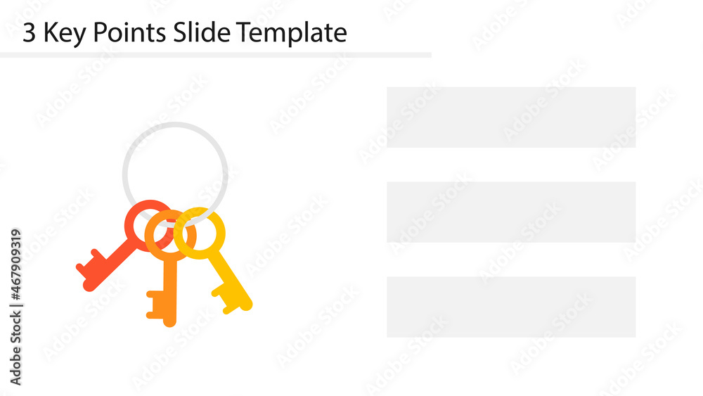 Stock-Vektorgrafik „3 Key Points Slide Template. Clipart image“ | Adobe Stock