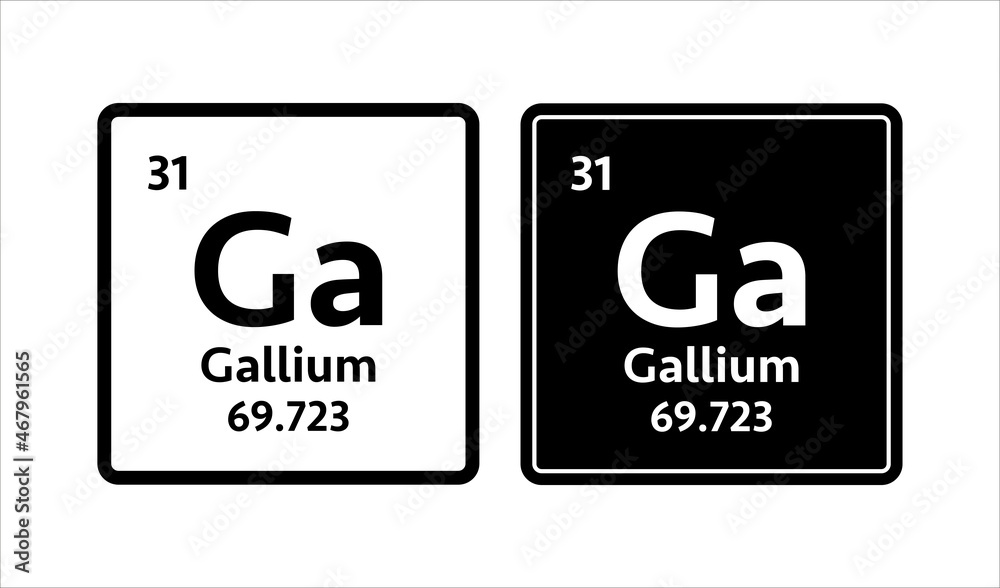 Gallium symbol. Chemical element of the periodic table. Vector stock ...