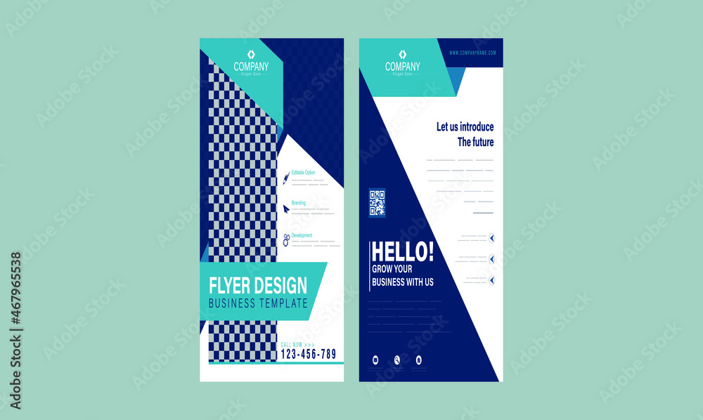 Abstract a4 brochure cover design. Info banner frame in techno style ...