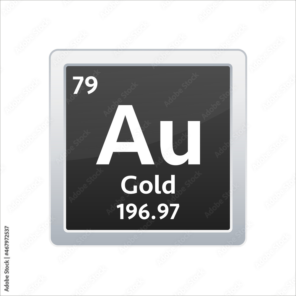 Gold symbol. Chemical element of the periodic table. Vector stock ...