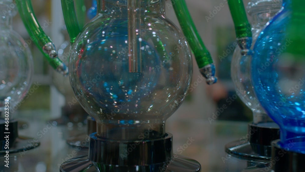 Smoking devices sale. Close up. Hits from a bong take effect faster ...