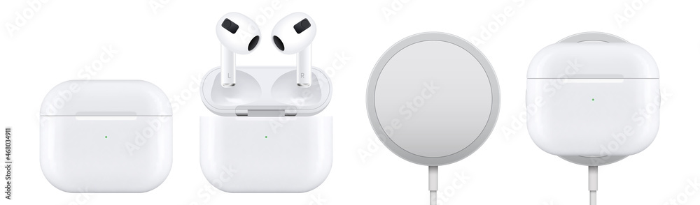 New model Airpod Apple, Realistic Template, Vector editorial ...