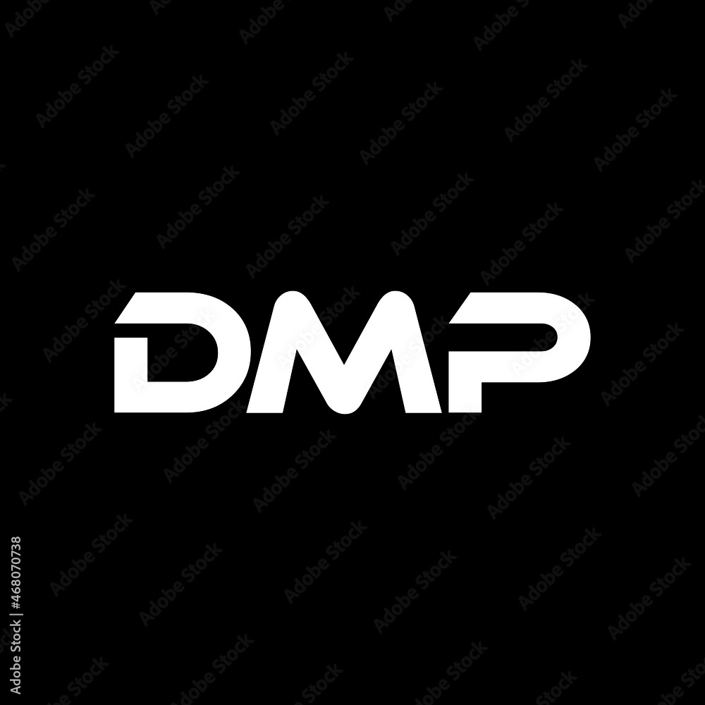 DMP letter logo design with black background in illustrator, vector ...