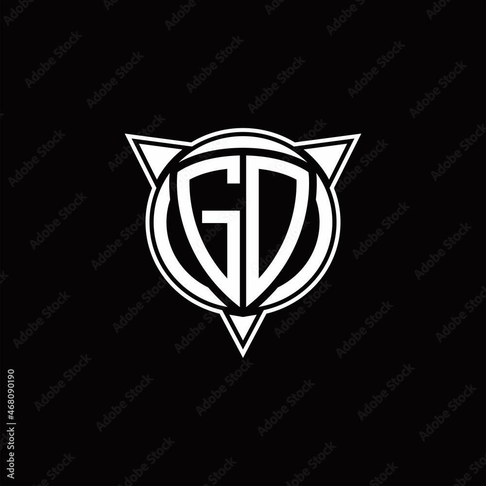 GD Logo monogram isolated with circle shape and three arrow design ...