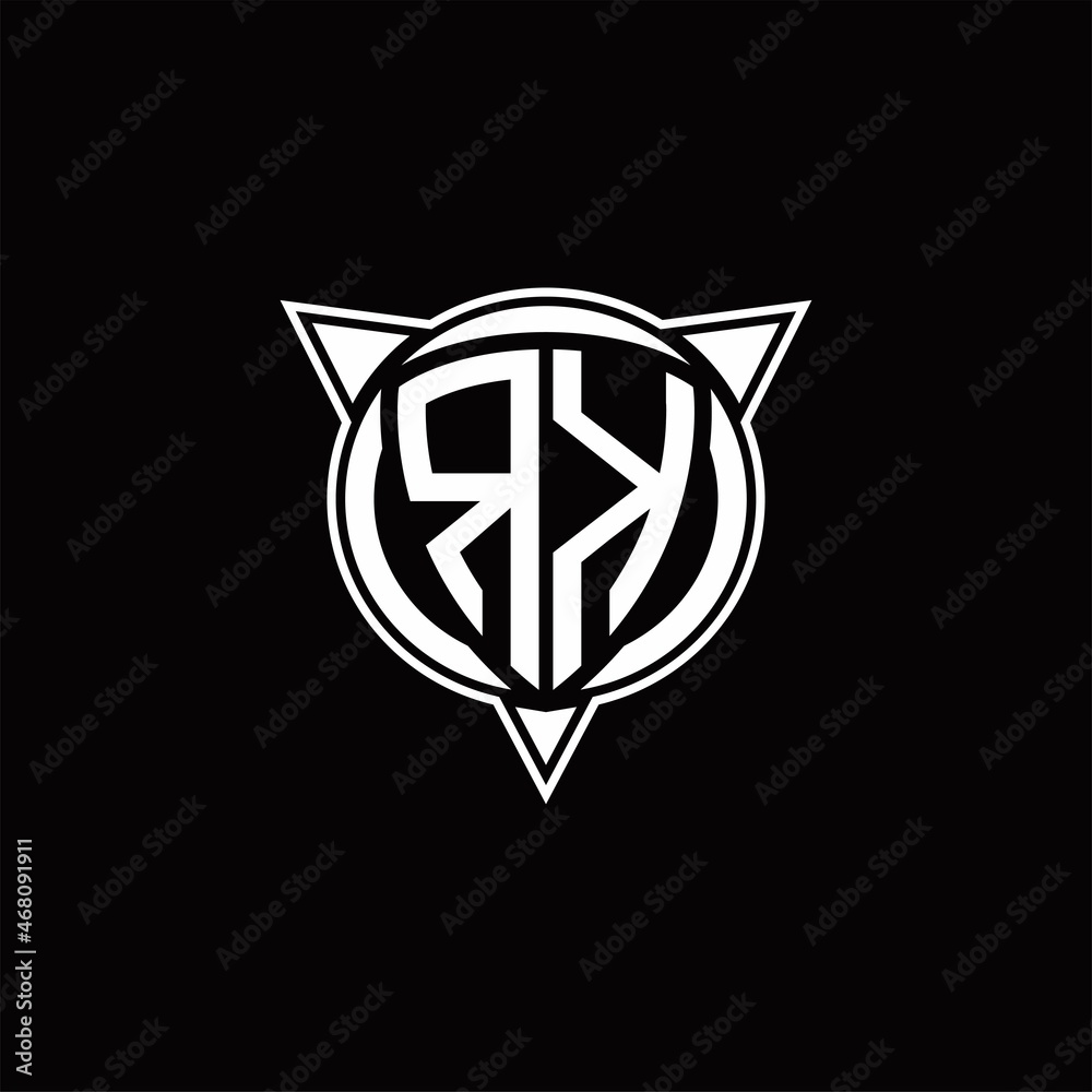 RK Logo monogram isolated with circle shape and three arrow design ...