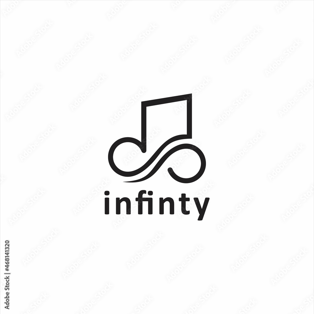 infinity and music instrument logo design concept, music logo vector ...