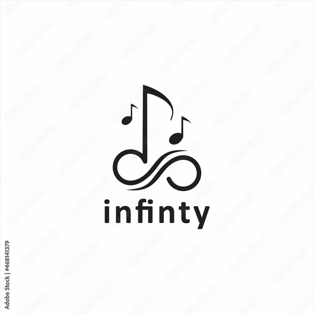 infinity and music instrument logo design concept, music logo vector ...