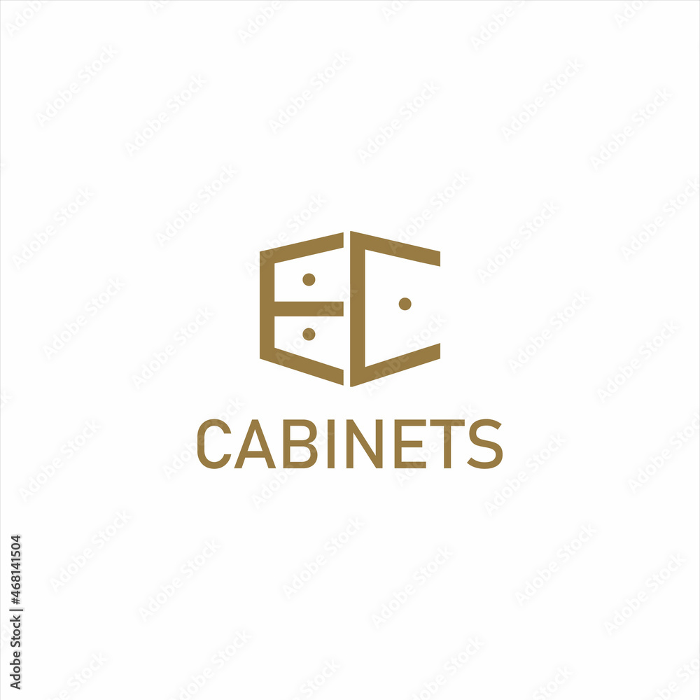 Image vectorielle Stock cabinet simple logo design vector, furniture ...