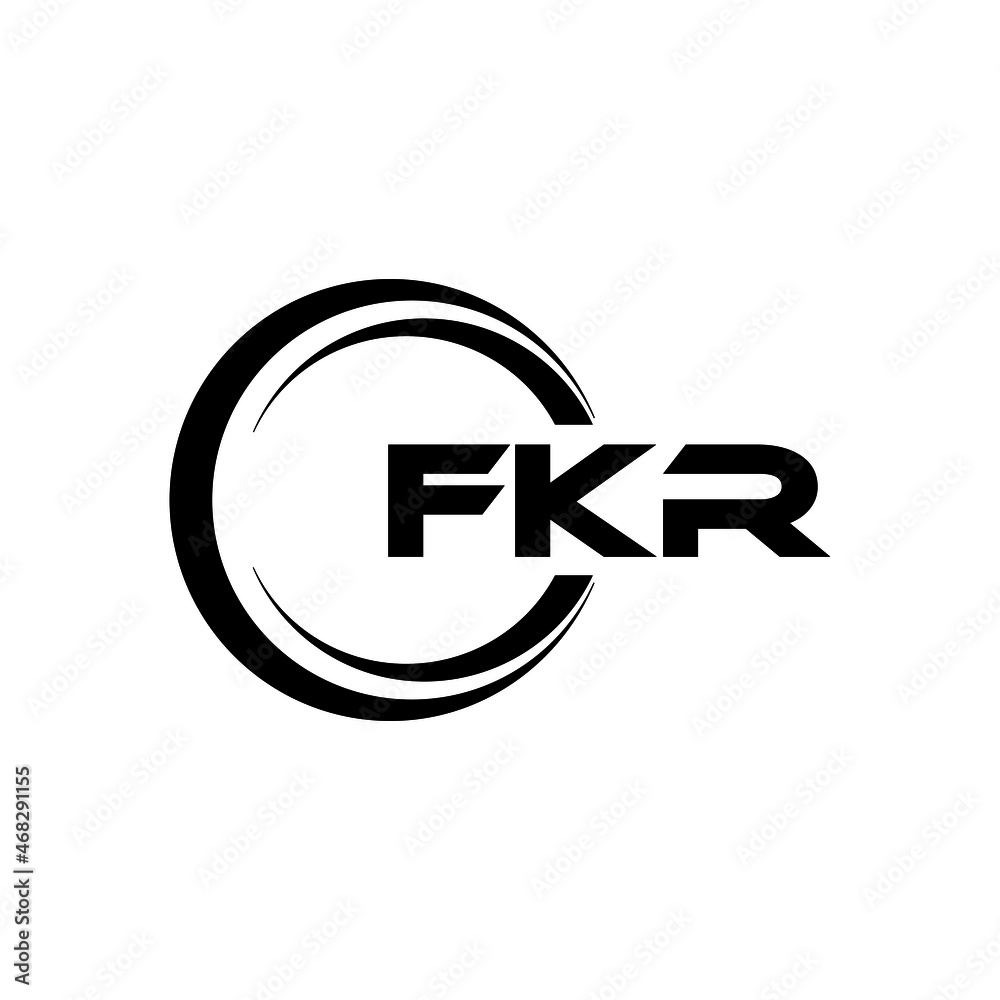 FKR letter logo design with white background in illustrator, vector ...
