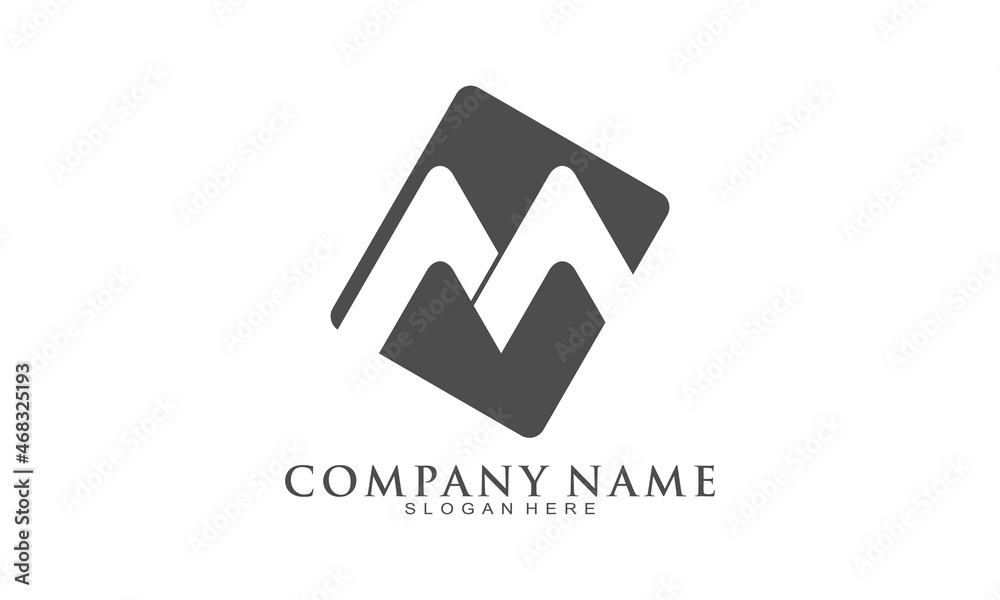 Simple abstract letter M icon logo Stock Vector | Adobe Stock