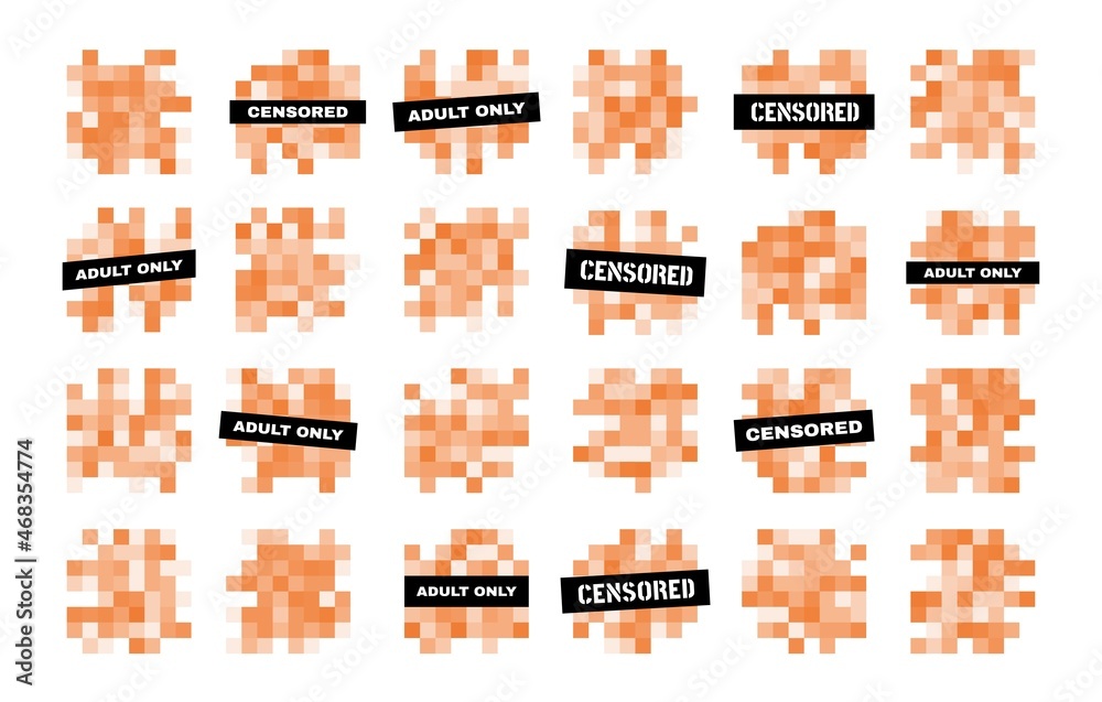 Стоковое векторное изображение «Censor mosaic pixel blur bars ...