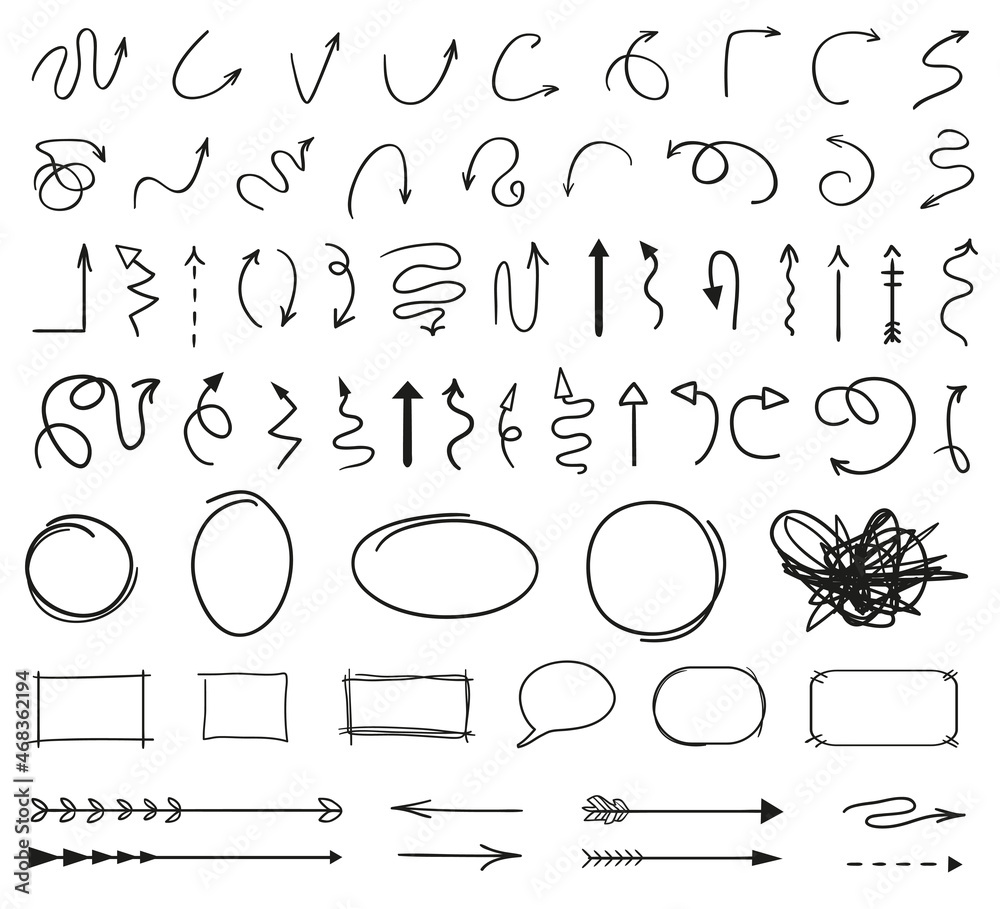 Infographic elements on isolation background. Collection of arrows on ...